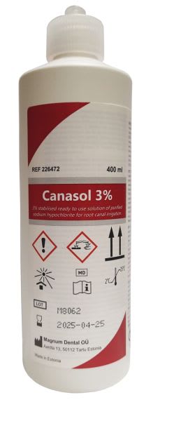 CANASOL NATRIUMHYPOKLORITT 3% 400 ML Jacobsen Dental