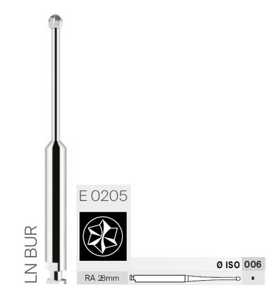 HARDMETALLBOR LN-BOR 006 VS 6 STK E0205 MAILLEFER Jacobsen Dental