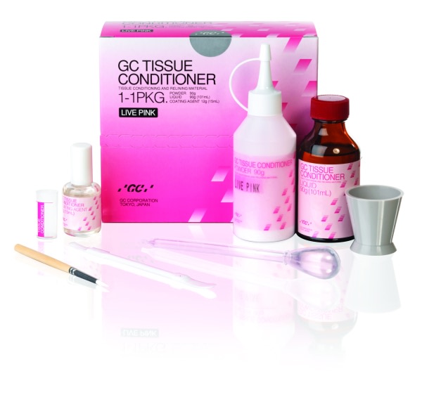 GC TISSUE CONDITIONER INTRO ROSA 90G PULVER 101ML VÆSKE Jacobsen Dental
