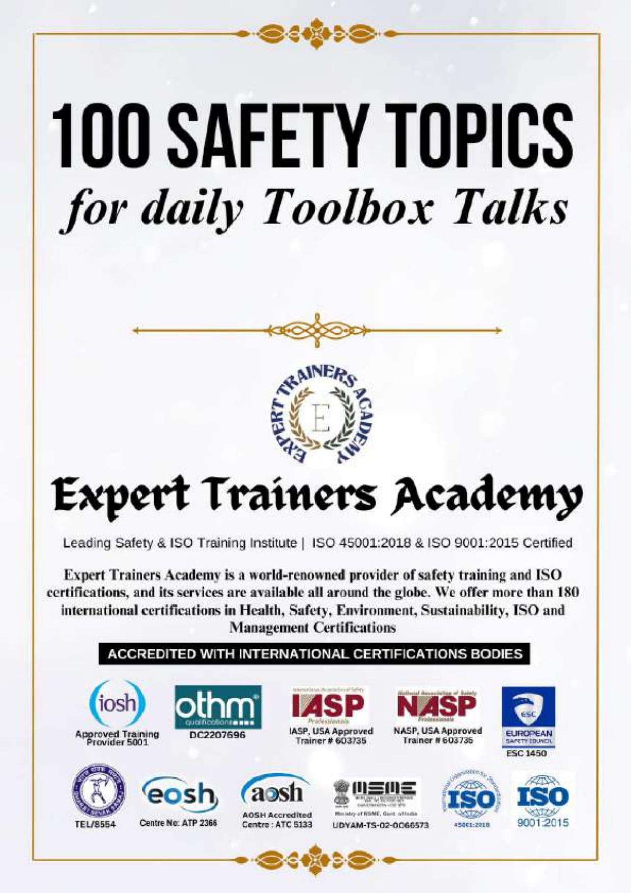 100 Safety Topics For Daily Toolbox Talks (149 pages) - ZVENIA