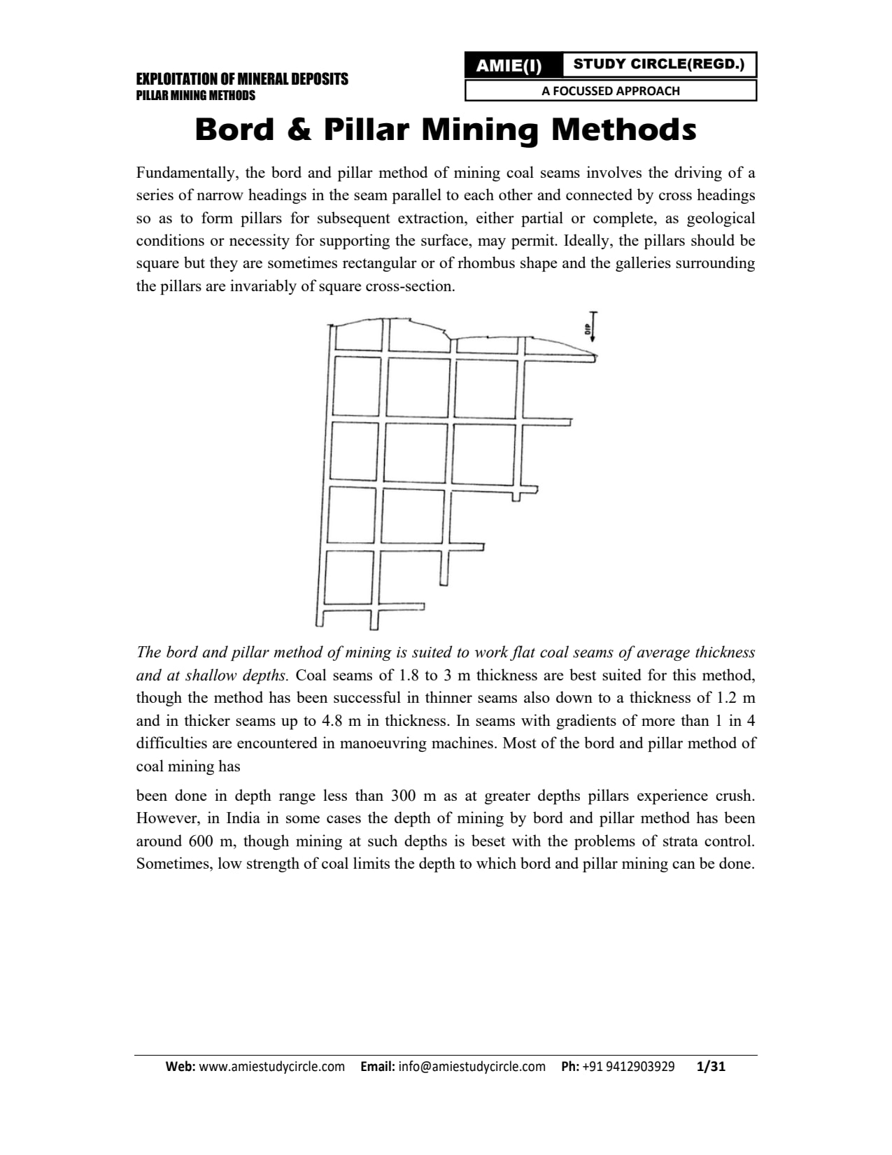 Bord & Pillar Mining Methods - ZVENIA