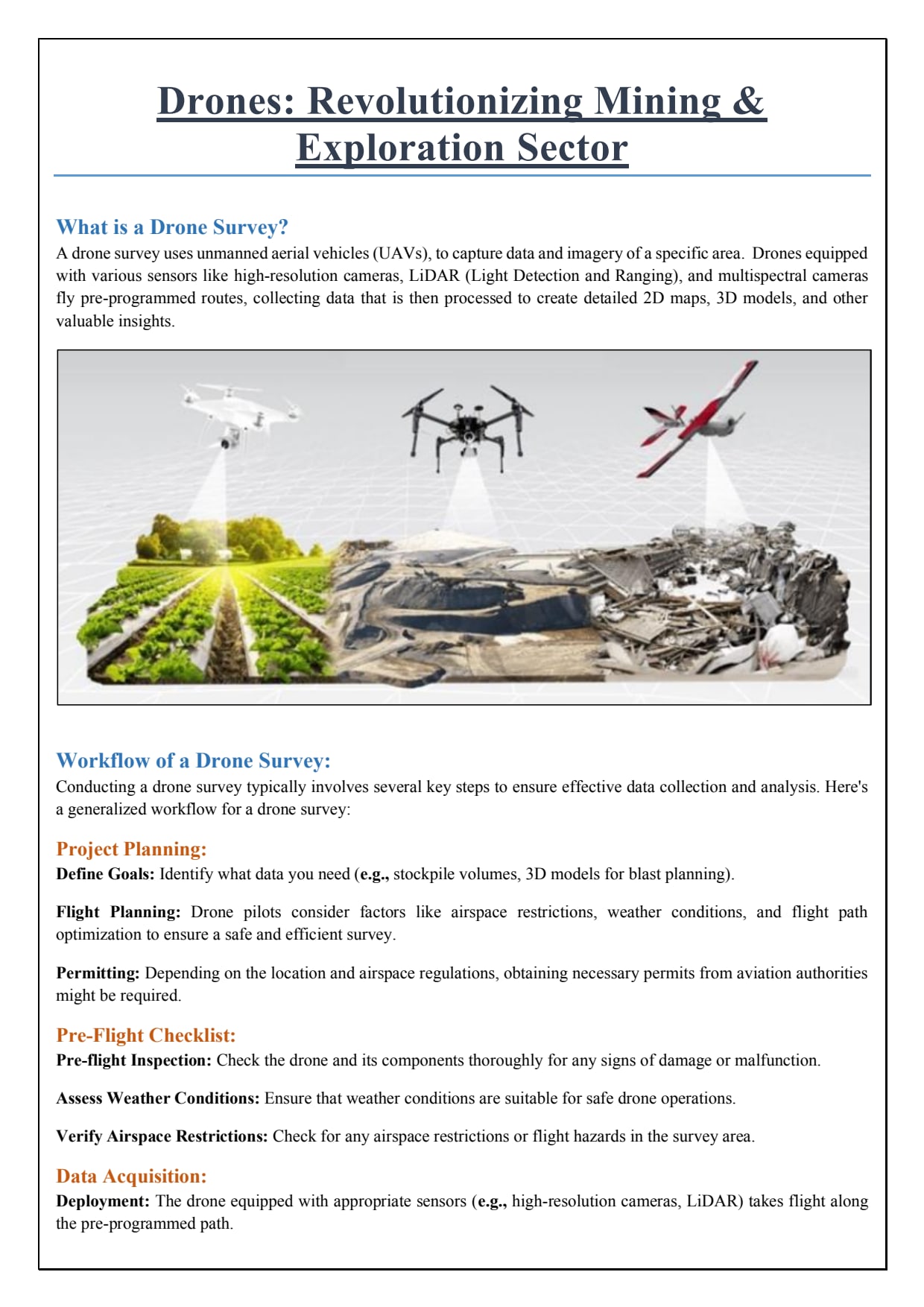 Drones: Revolutionizing Mining & Exploration Sector (05 pages) - ZVENIA
