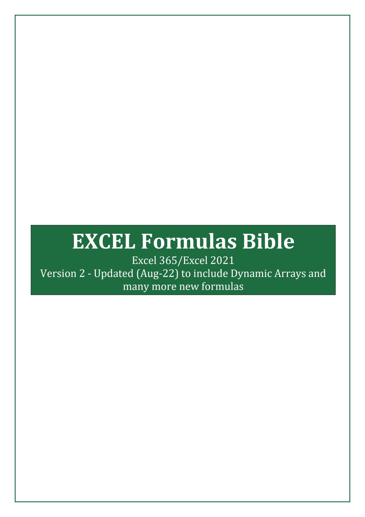 EXCEL Formulas Bible - ZVENIA