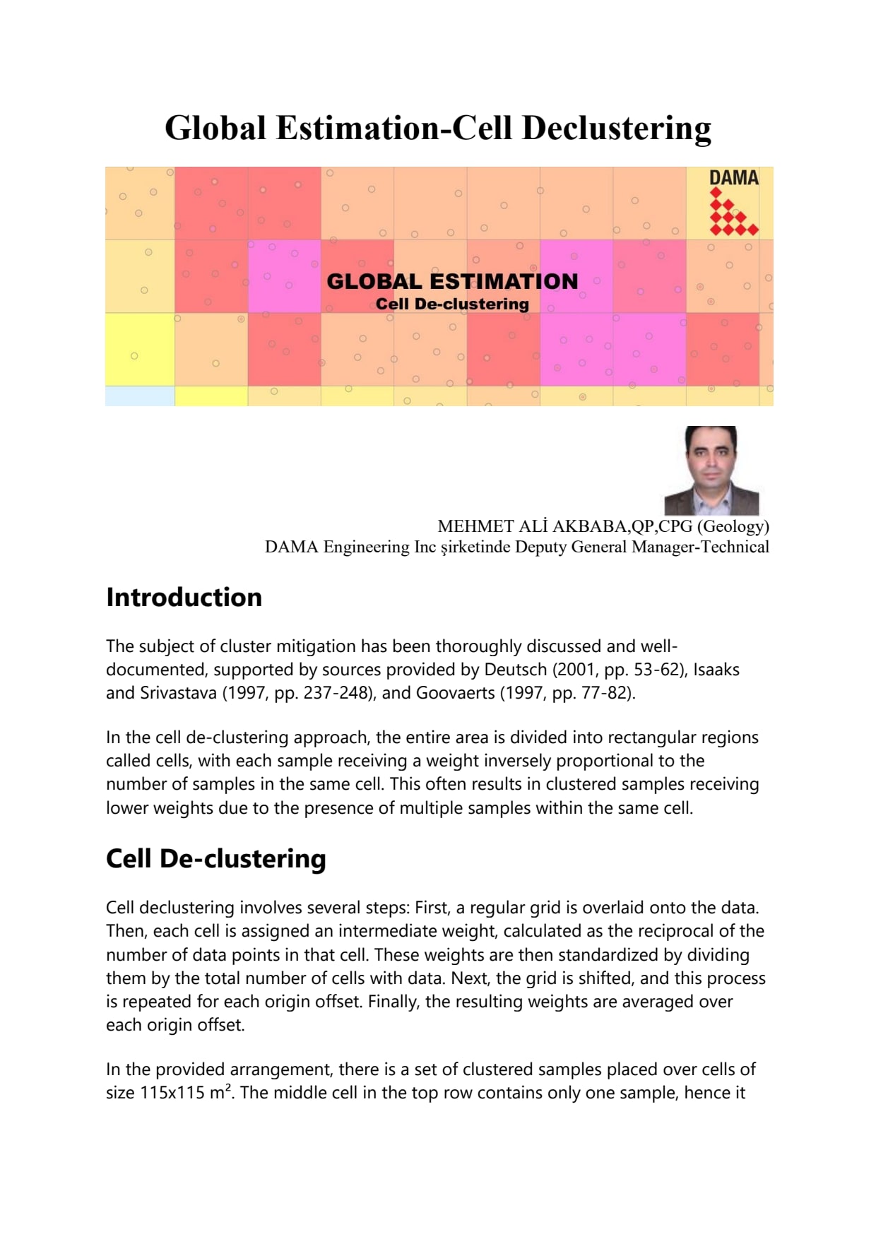 Global Estimation-Cell Declustering (9 pages) - ZVENIA