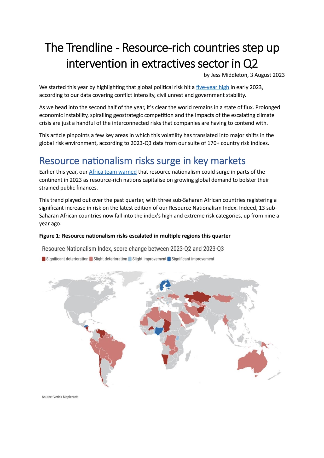 The Trendline - Resource-rich countries step up intervention in ...