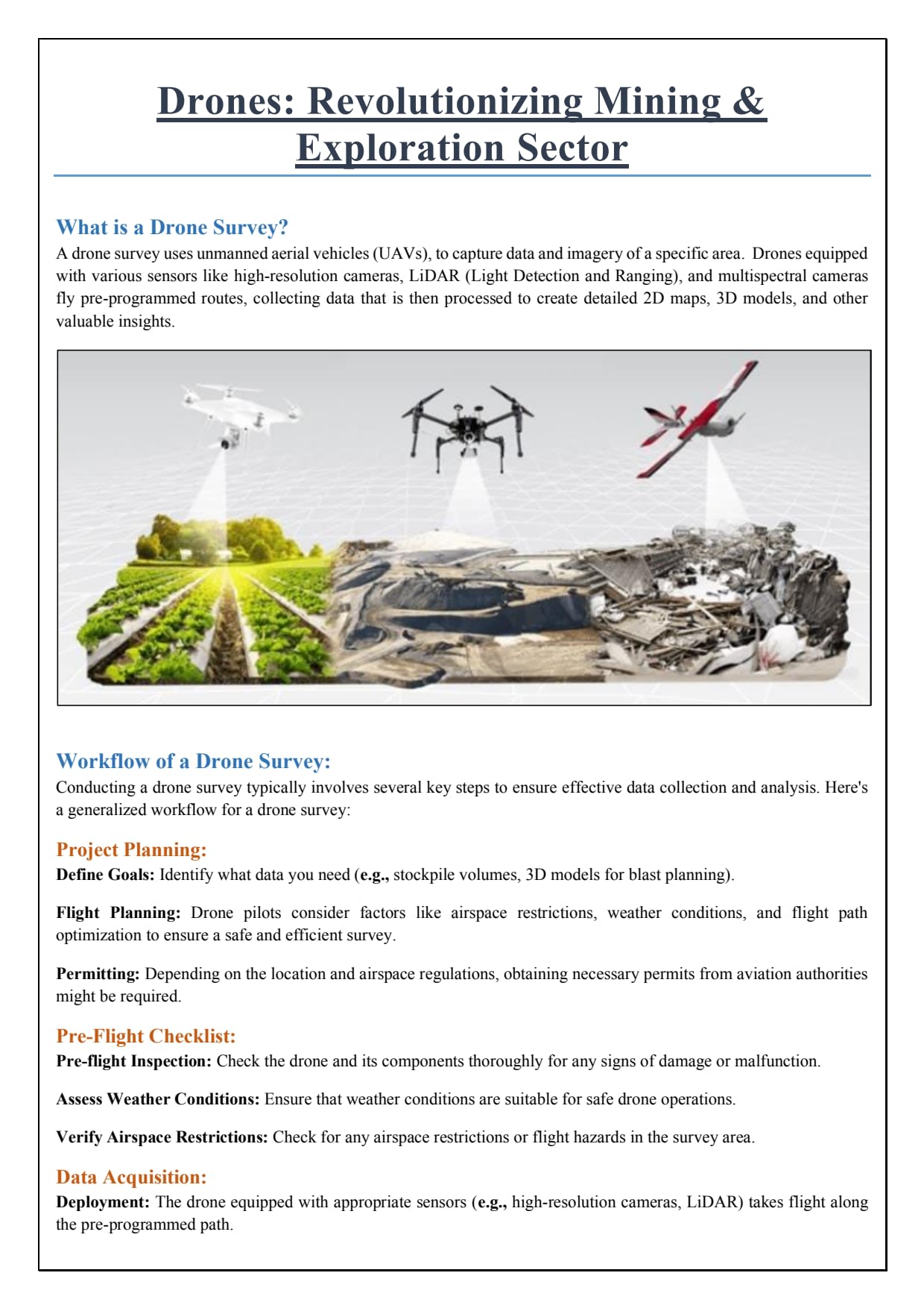 Drones: Revolutionizing Mining & Exploration Sector (05 pages) - ZVENIA