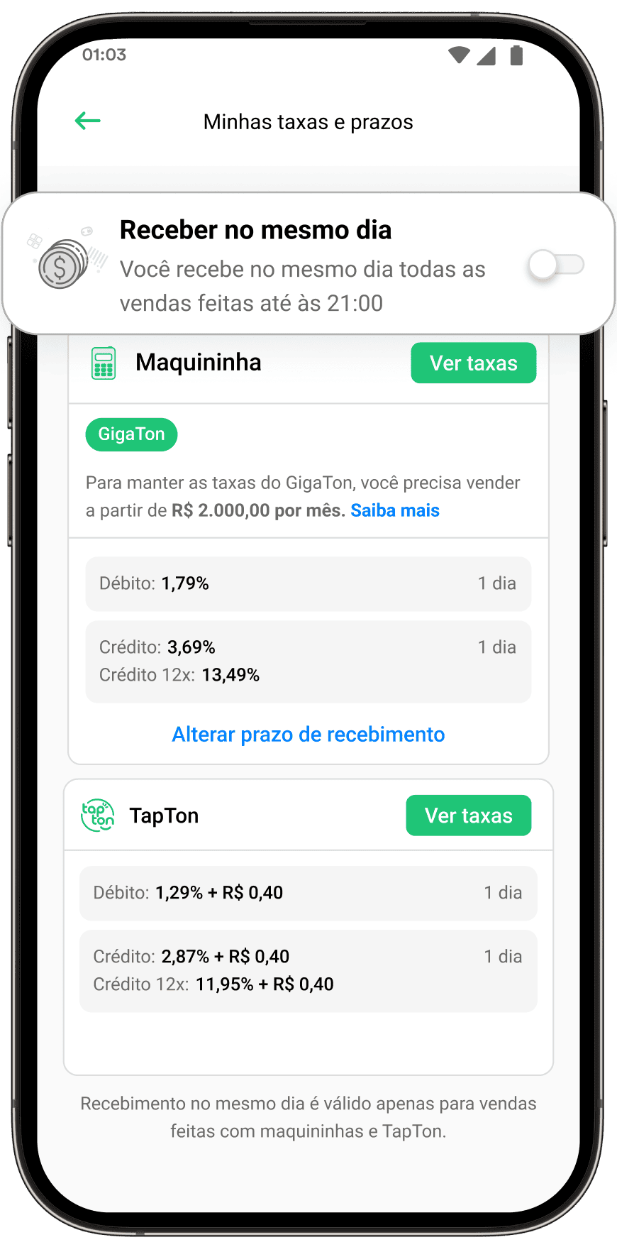 Receba no mesmo dia vendendo com o Ton - Ton