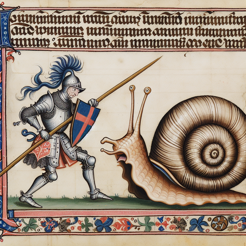 Why did medieval scribes constantly draw pictures of knights fighting giant snails in book ...