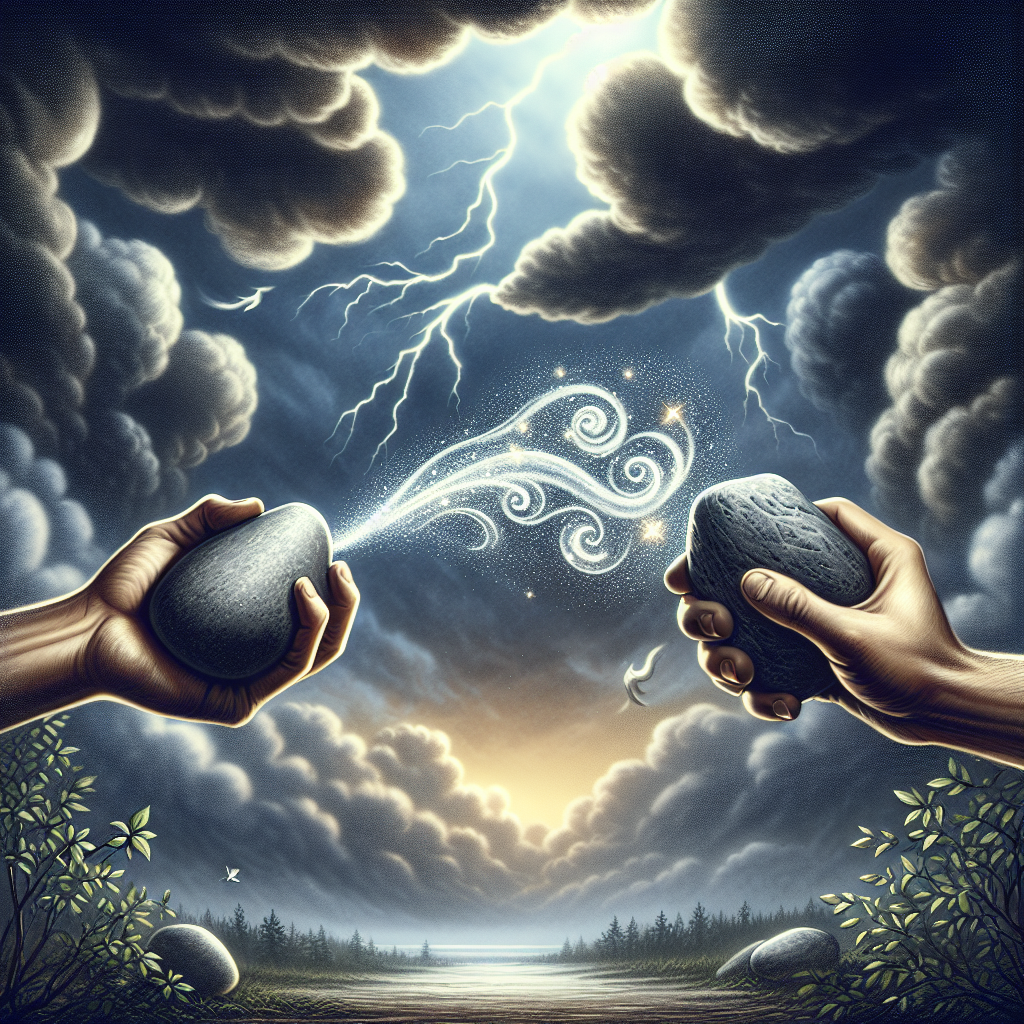 What creates the strange smell of lightning when you smash two rocks ...