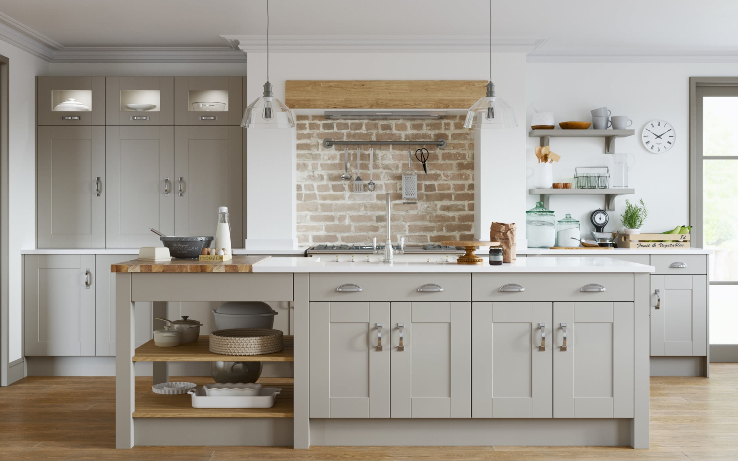 Shaker Cologne kitchen doors in True Matt Pebble by HOMESTYLE