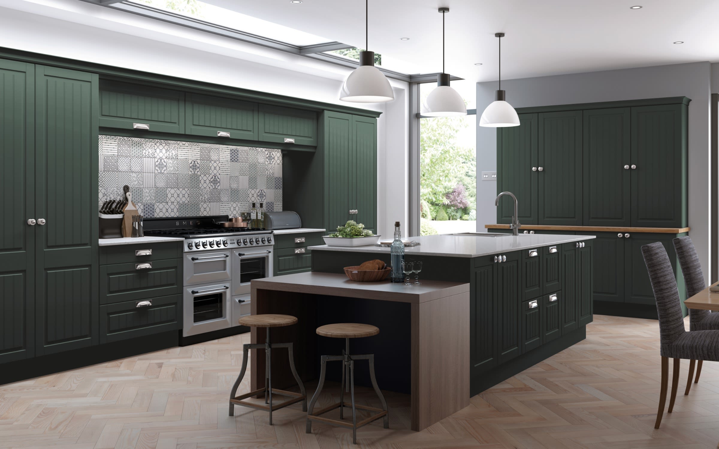 Premier Stockholm kitchen doors in True Matt Heritage Green by HOMESTYLE