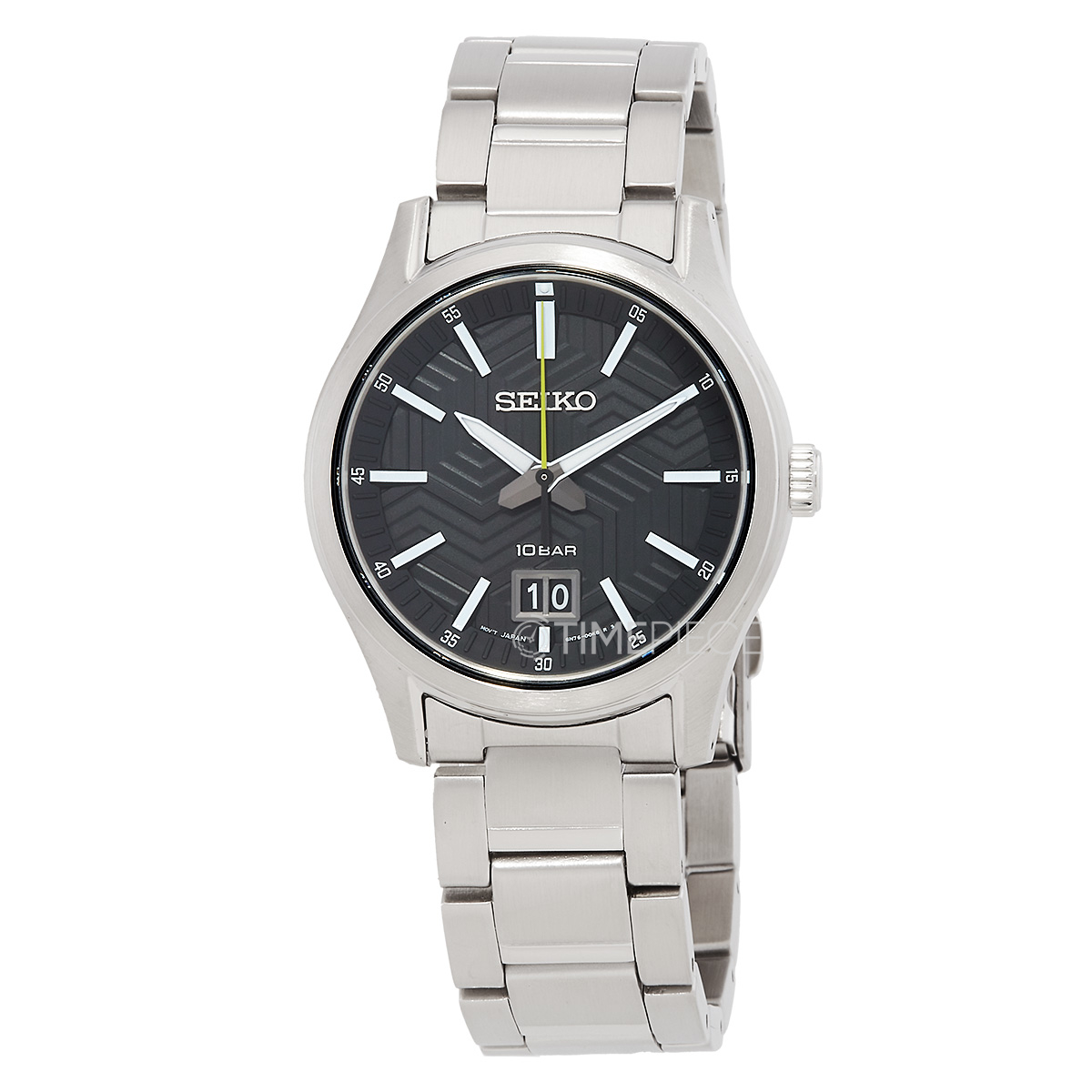 Seiko quartz Black Dial Mens Watch SUR535