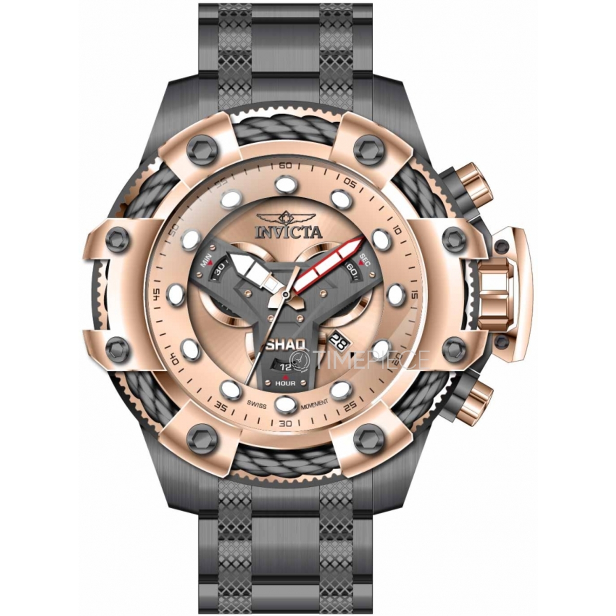Invicta SHAQ Chronograph Quartz Rose Gold Dial Mens Watch 33658