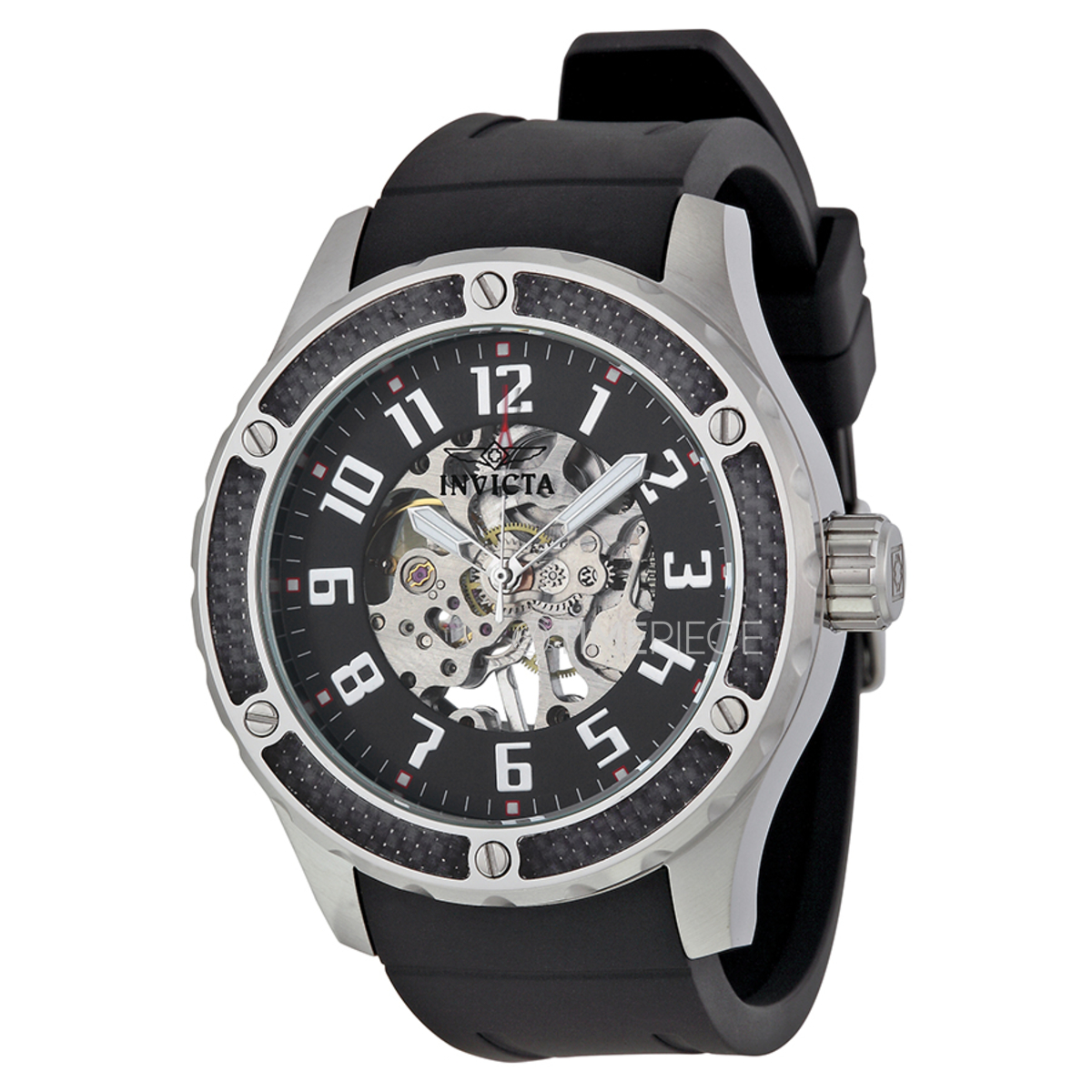 Invicta Specialty Mechanical Skeleton Dial Black Silicone Mens Watch 16278