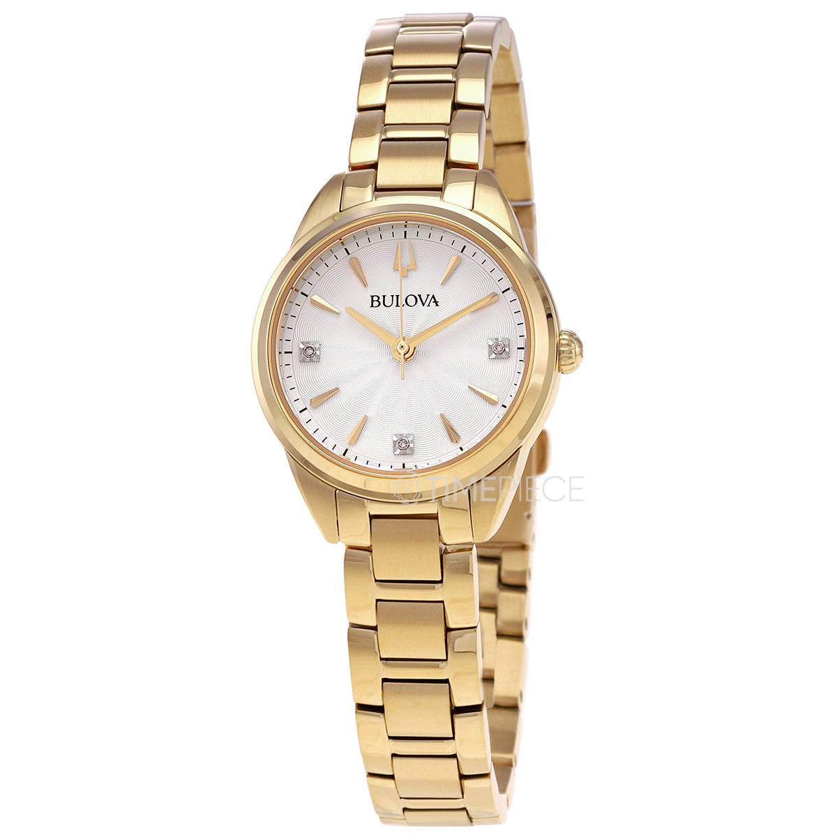 Bulova Sutton Quartz Diamond Silver Dial Ladies Watch 97P150