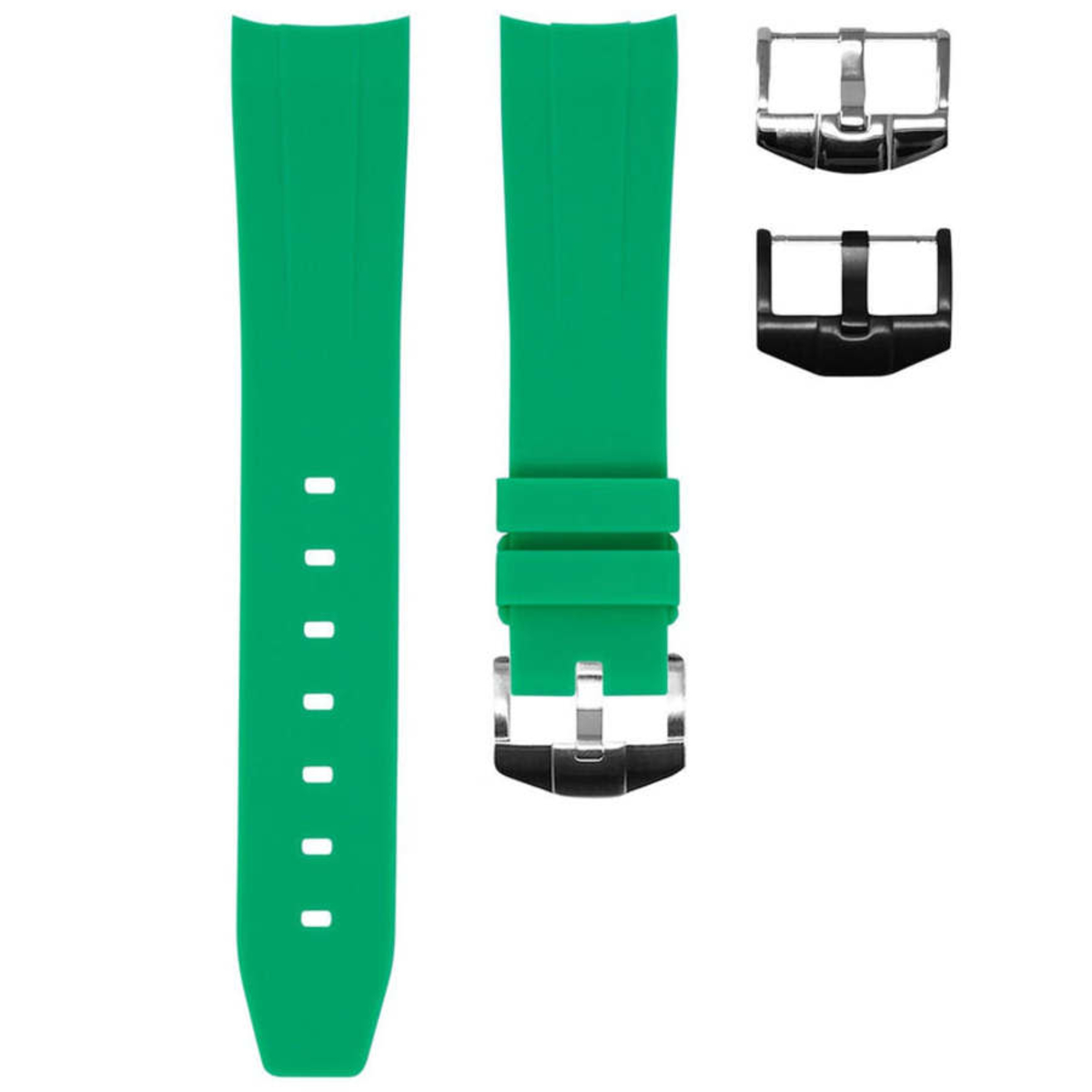 Horus Watch Straps For Rolex Milgauss Integrated Shamrock Green Rubber ...