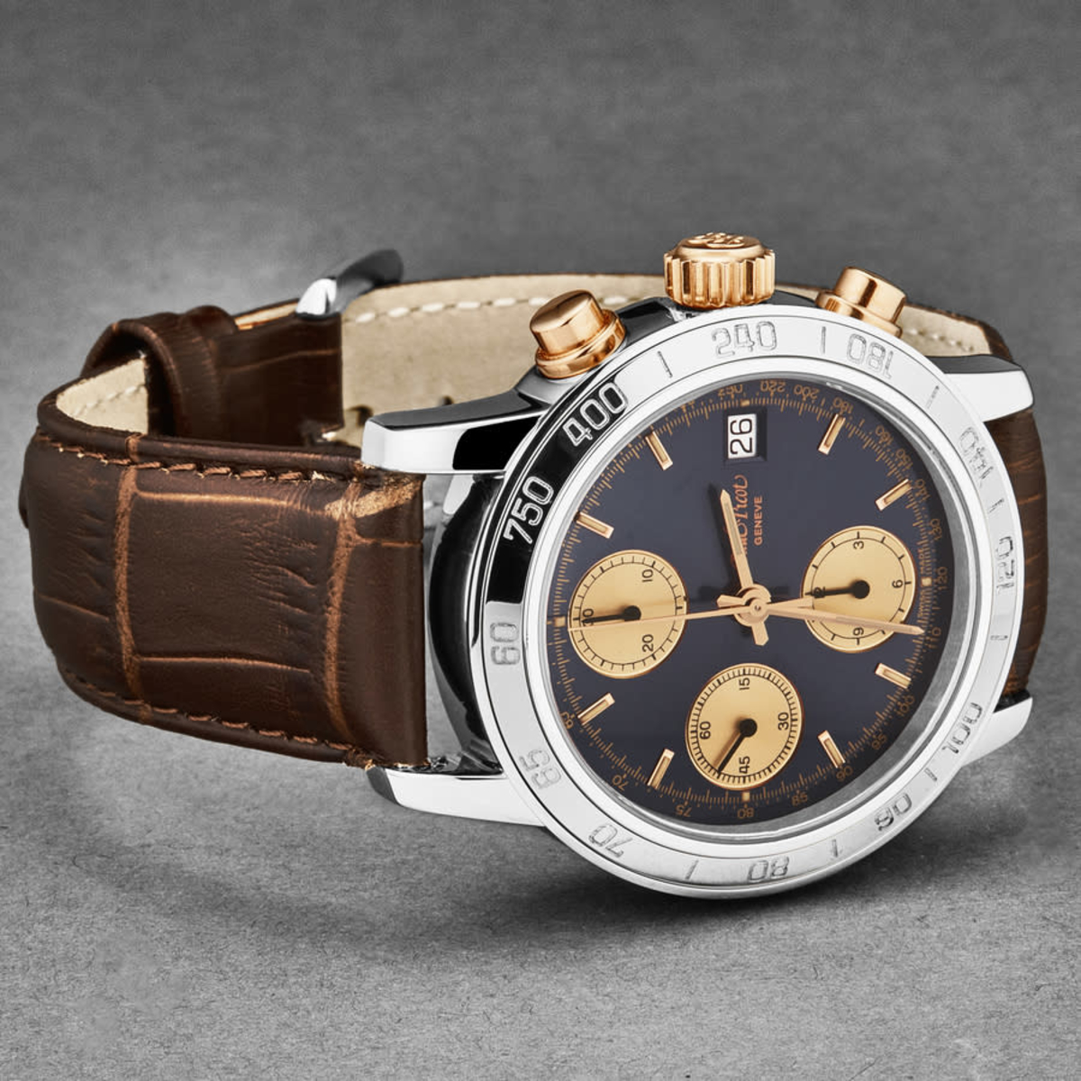 Paul Picot Chronosport Chronograph Automatic Blue Dial Mens Watch P7034 ...