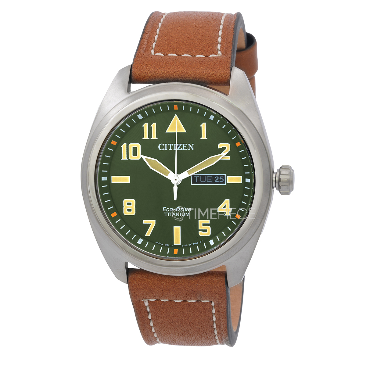 Citizen Eco-Drive Avion Super Titanium Green Dial Mens Watch BM8560-02X