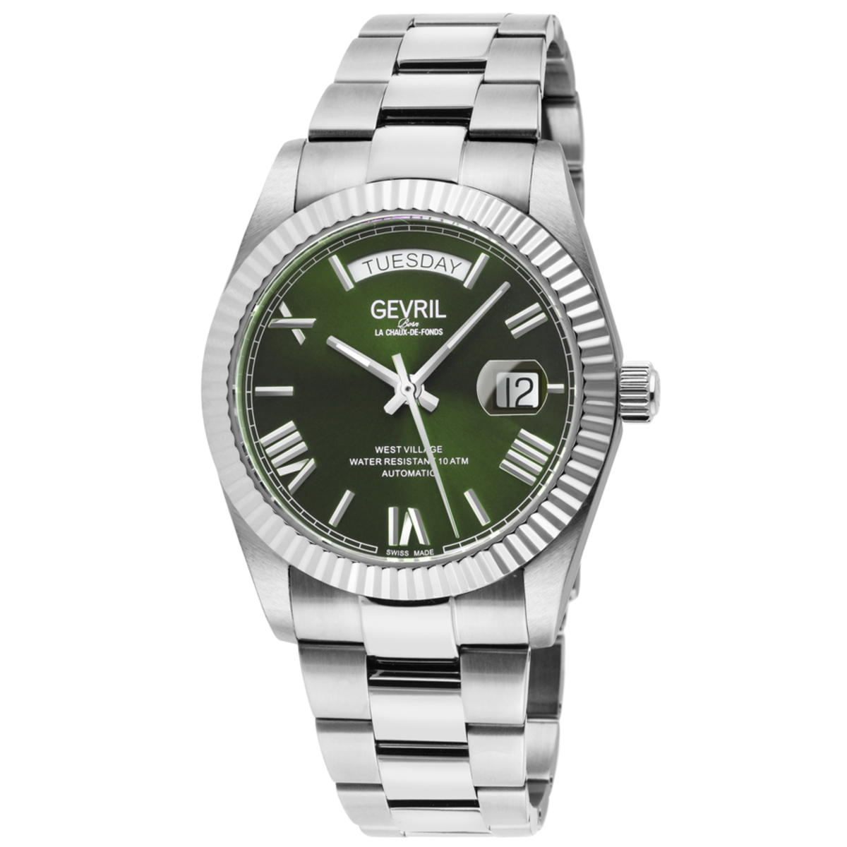 Gevril West Village Green Dial Mens Watch 48950B
