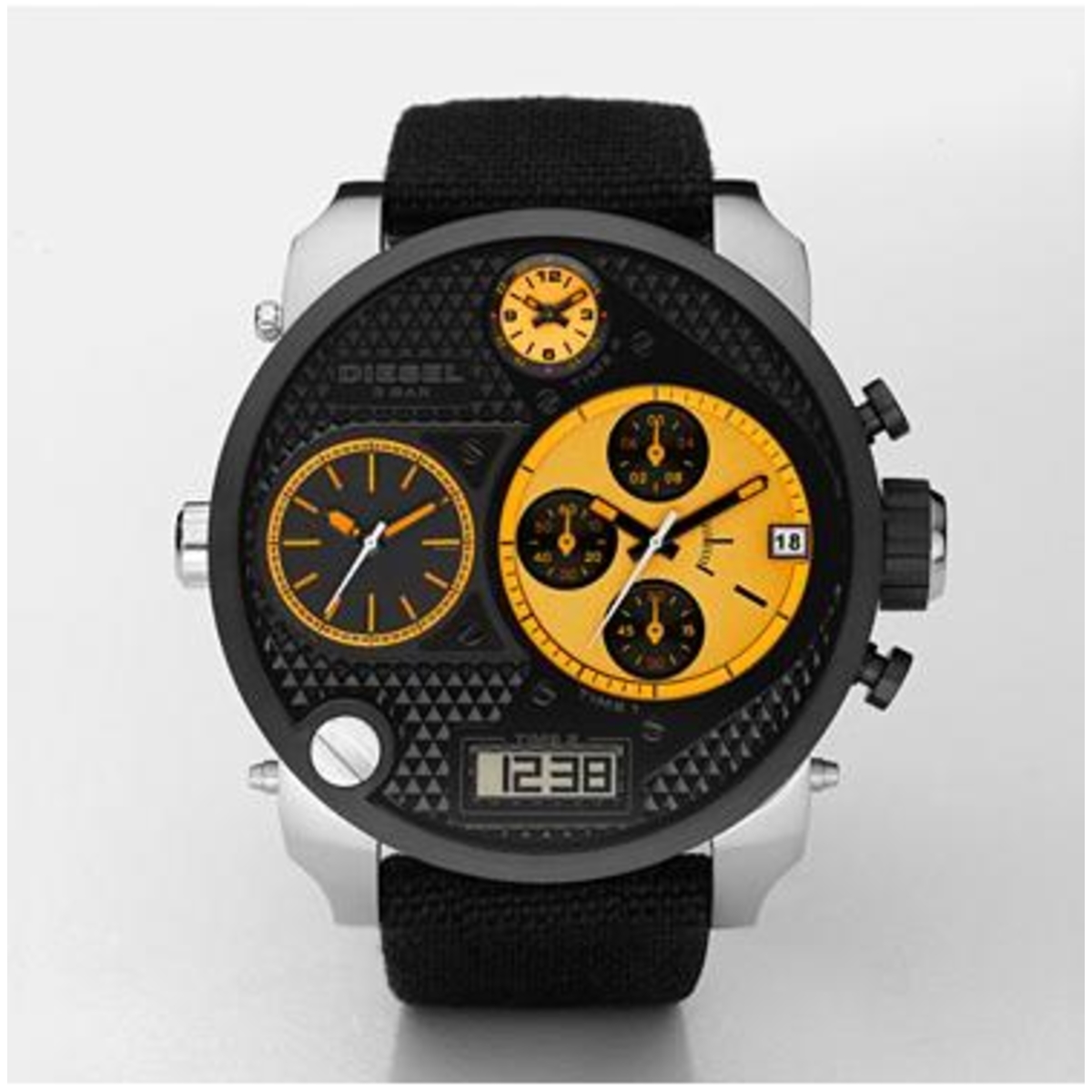 Diesel Time Zone Analog-Digital Chronograph Mens Watch DZ7234