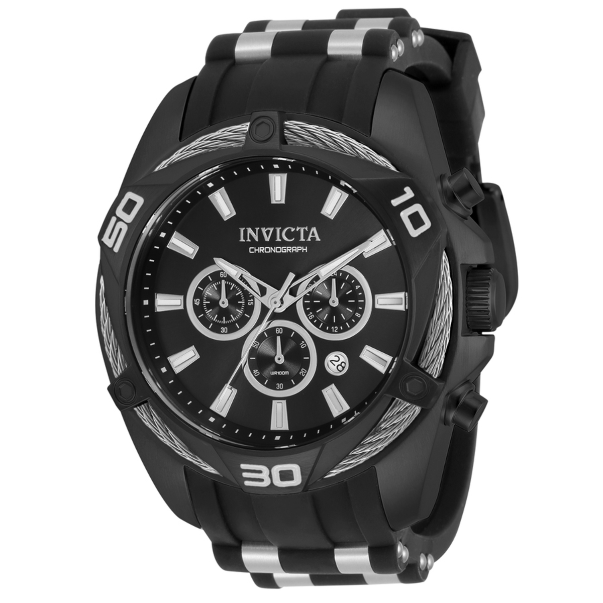Invicta Bolt Chronograph Quartz Black Dial Mens Watch 34145