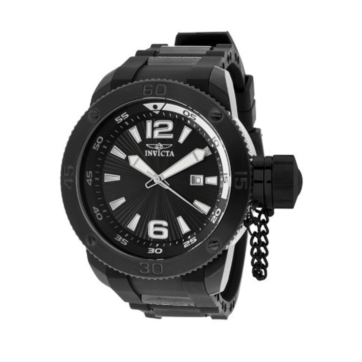 Invicta I-Force Black Dial Black Polyurethane Mens Watch 12966