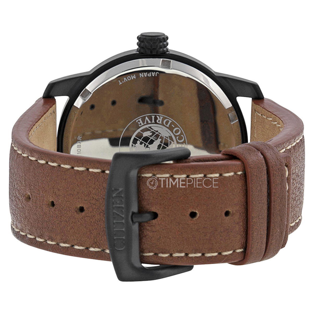 Citizen Eco Drive Black Dial Brown Leather Mens Watch BM8475-26E