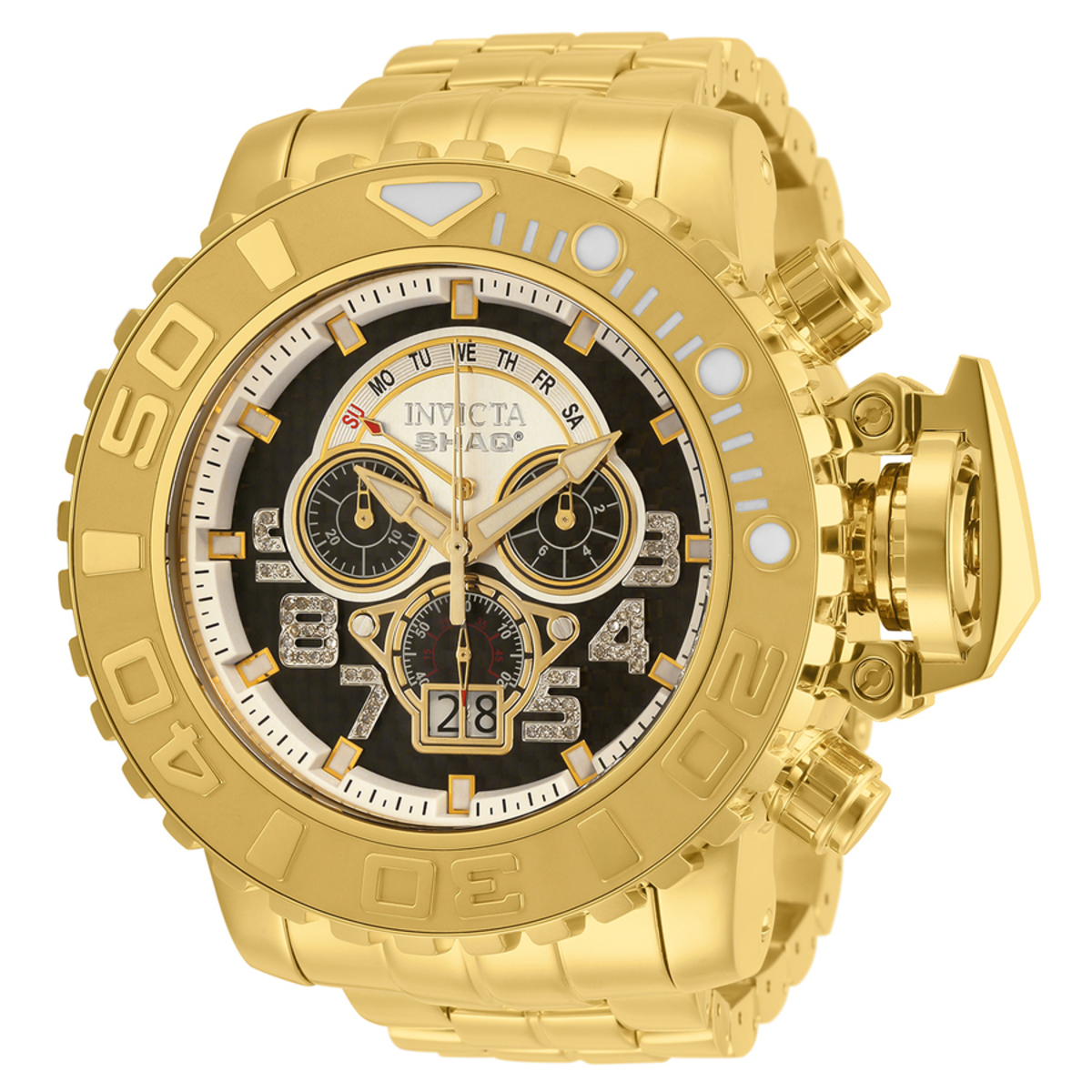 Invicta SHAQ Chronograph Quartz Diamond Black Dial Mens Watch 33730