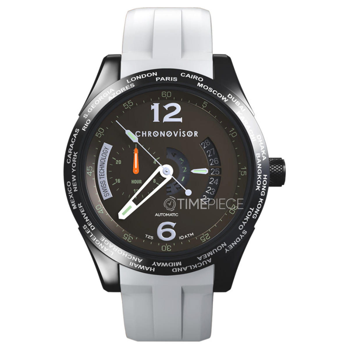 Chronovisor Pioneer Automatic Black Dial Mens Watch CVGM7102-R-WH