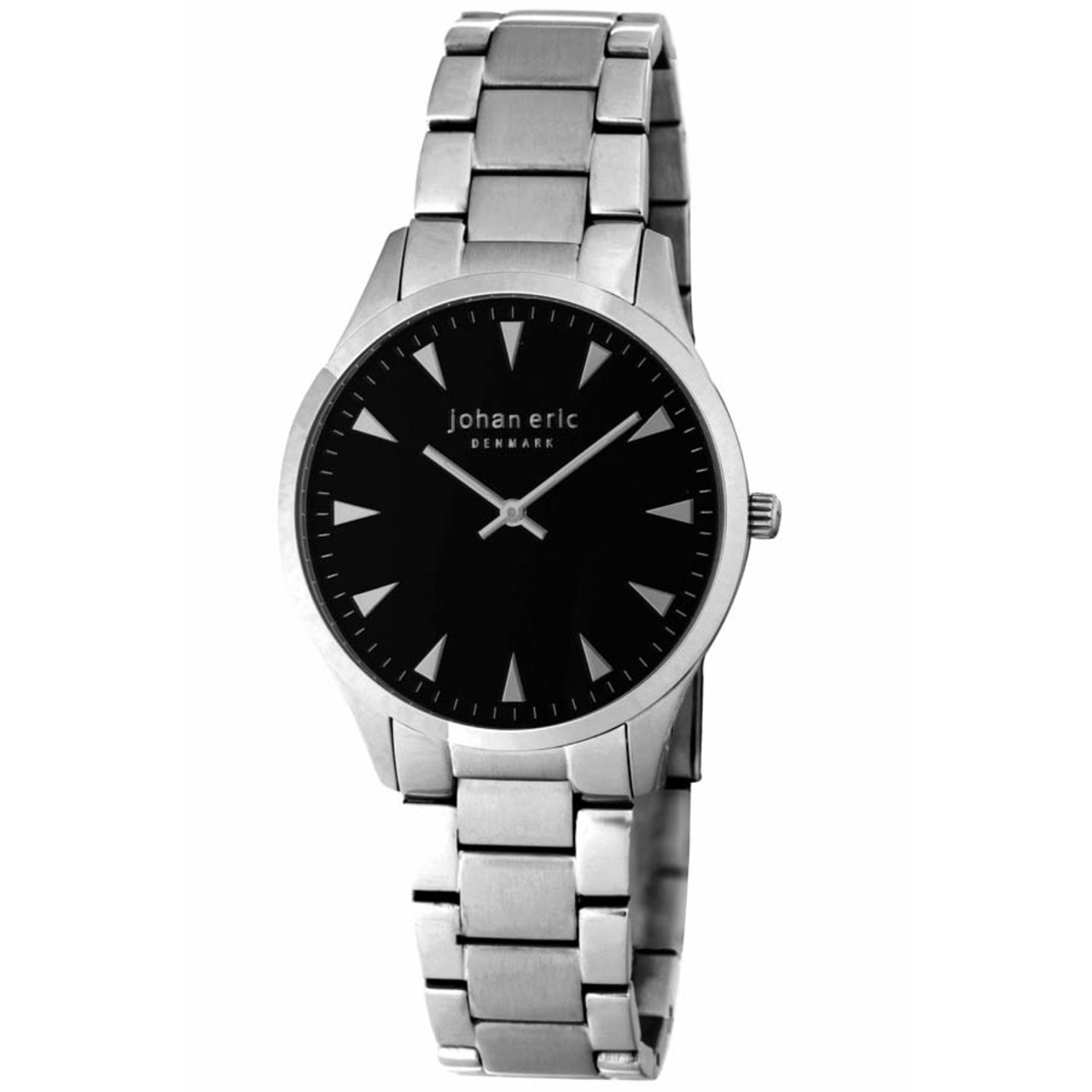 Johan Eric Helsingor Black IP Steel Black Dial Leather Bracelet Mens ...