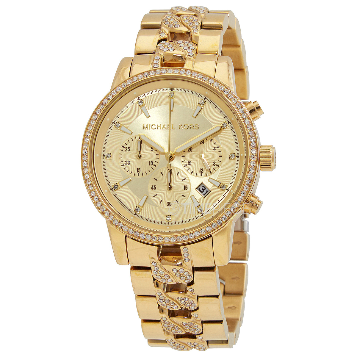 Michael Kors Ritz Chronograph Quartz Crystal Champagne Dial Ladies ...