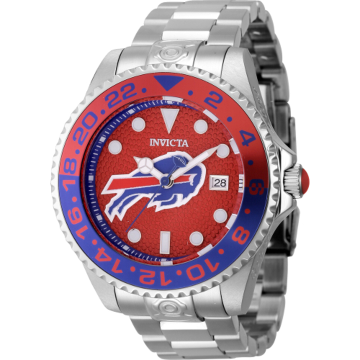 Invicta NFL Buffalo Bills Automatic Date Dive Red Dial Mens Watch 45033