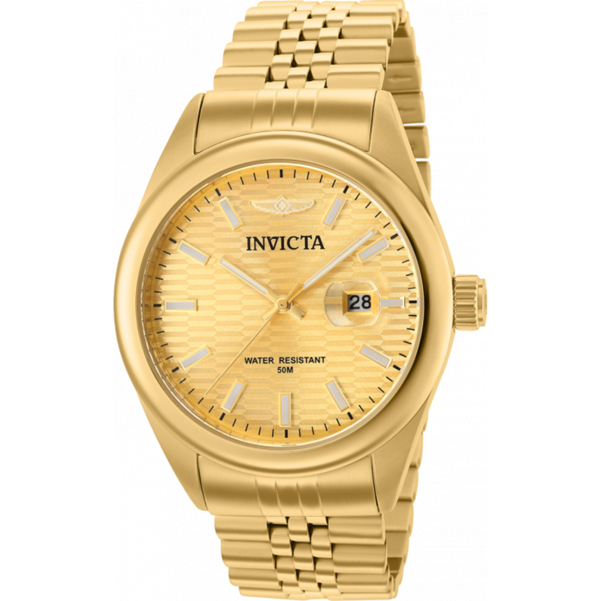 Invicta Aviator Quartz Gold Dial Yellow Gold-tone Mens Watch 38415