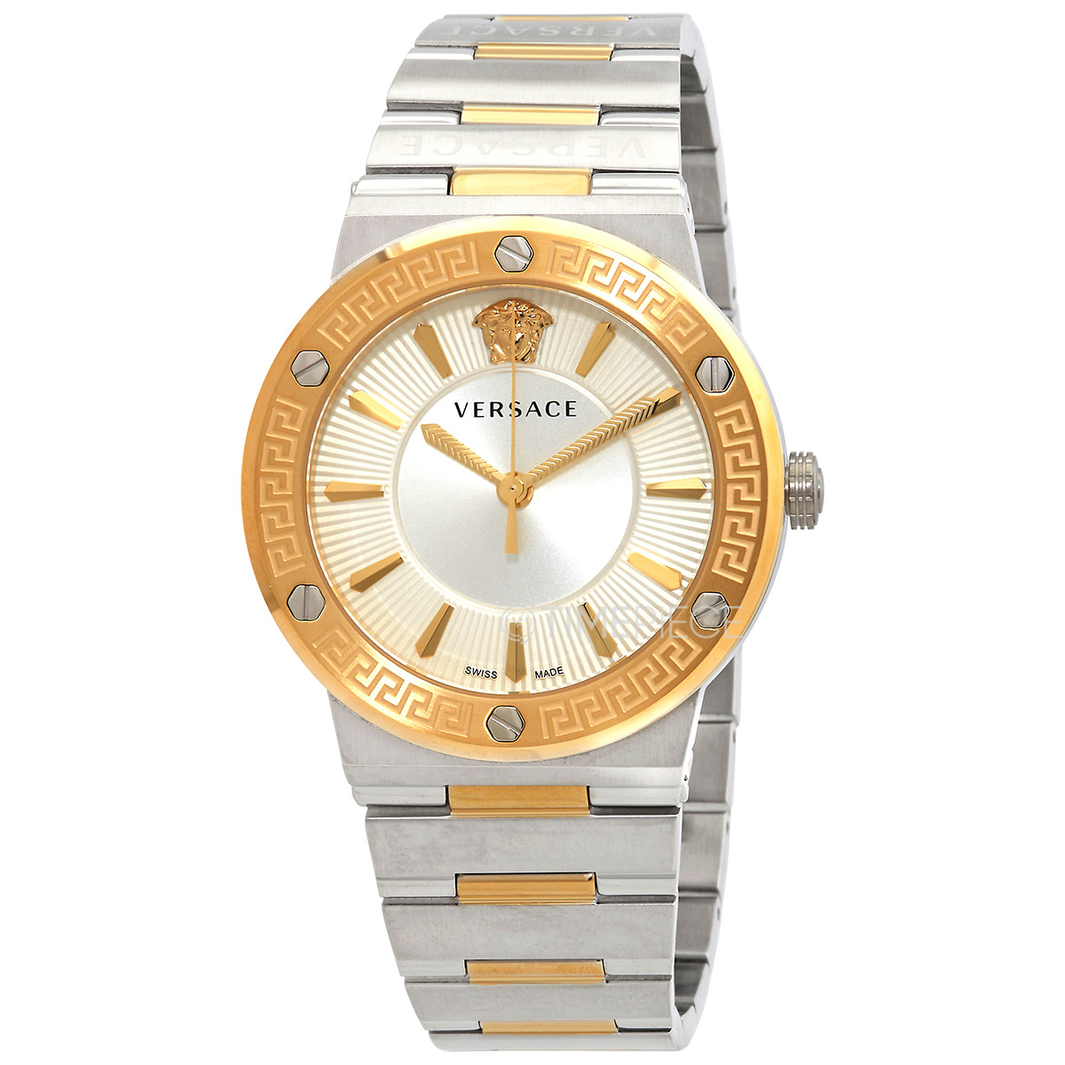 Versace Greca Logo Quartz Silver Dial Ladies Watch VEVH00620