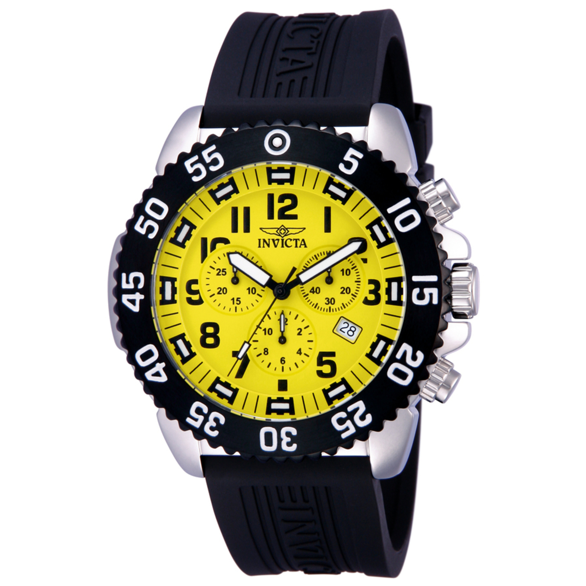 Invicta Pro Diver Chronograph Quartz Yellow Dial Mens Watch 10357