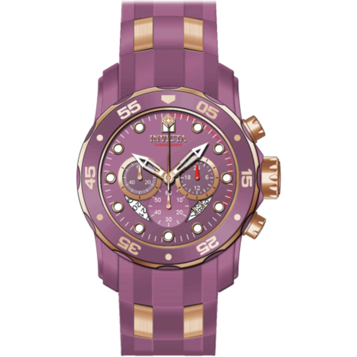 Invicta Pro Diver Chronograph Quartz Purple Dial Mens Watch 40935