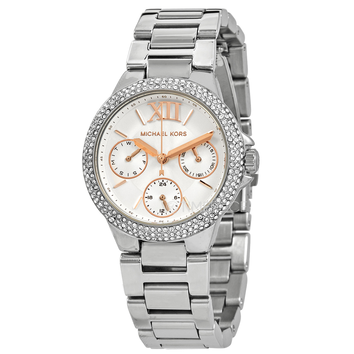 Michael Kors Camille Chronograph Quartz Crystal White Dial Ladies Watch ...