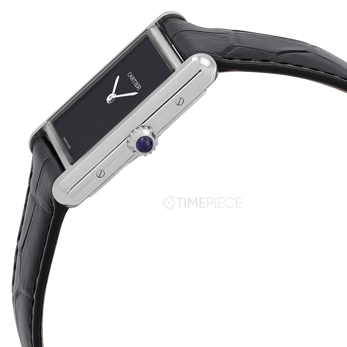 Cartier Tank Must Large Model Quartz Black Dial Ladies Watch WSTA0072