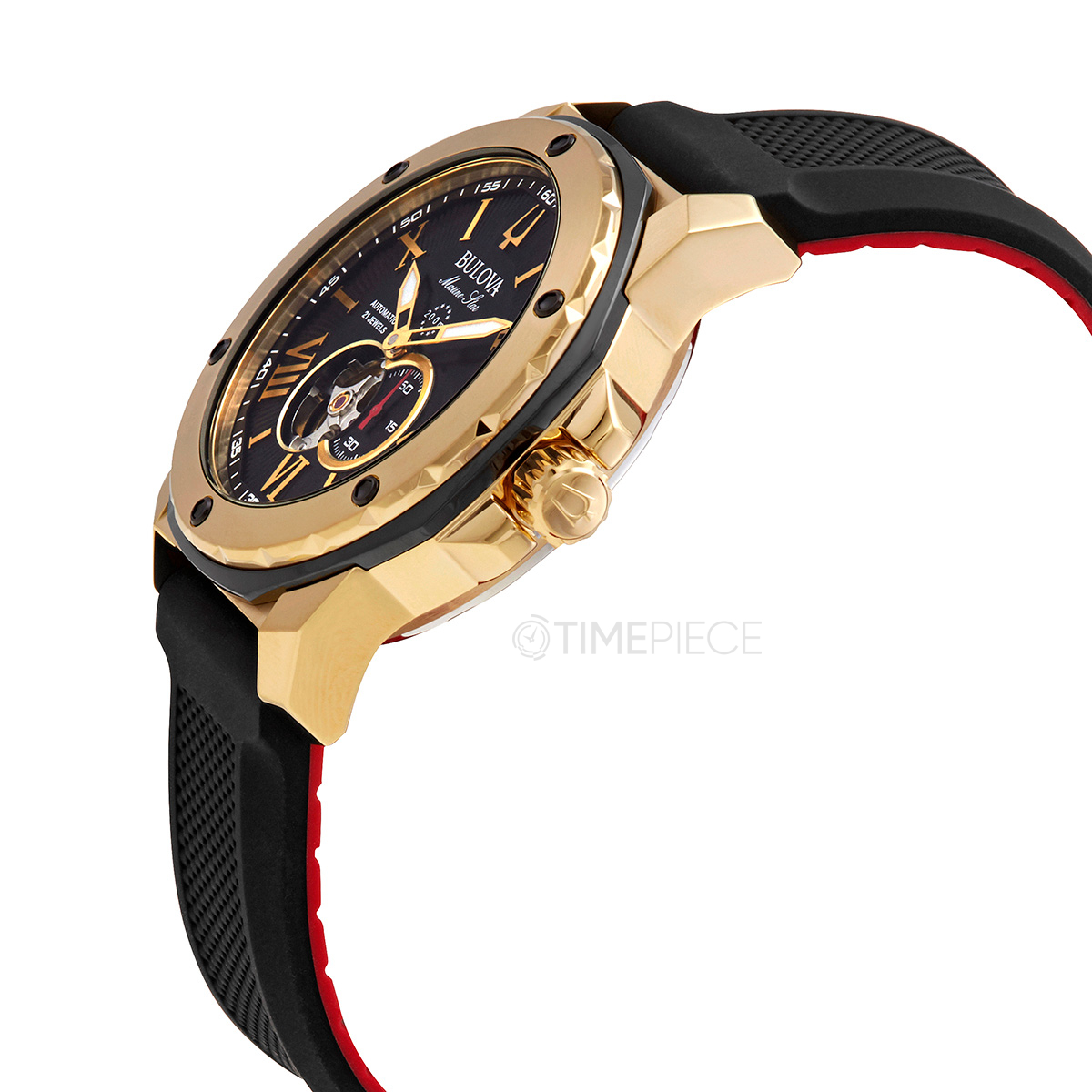 Bulova Marine Star Automatic Black Dial Mens Watch 98A272