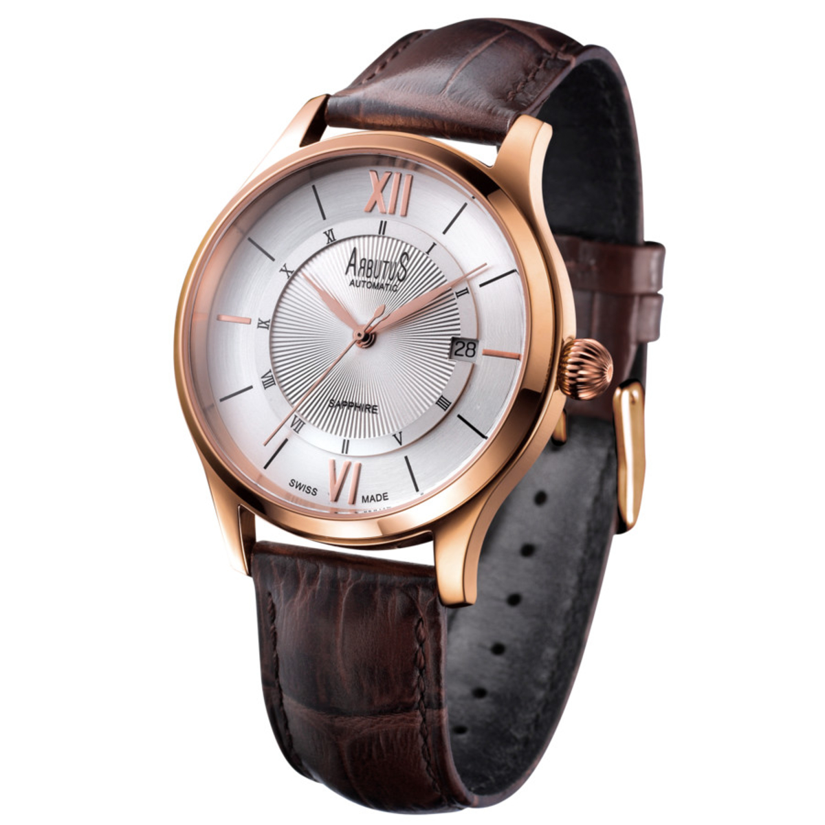 Arbutus Broadway Automatic White Dial Mens Watch AS12302RWF