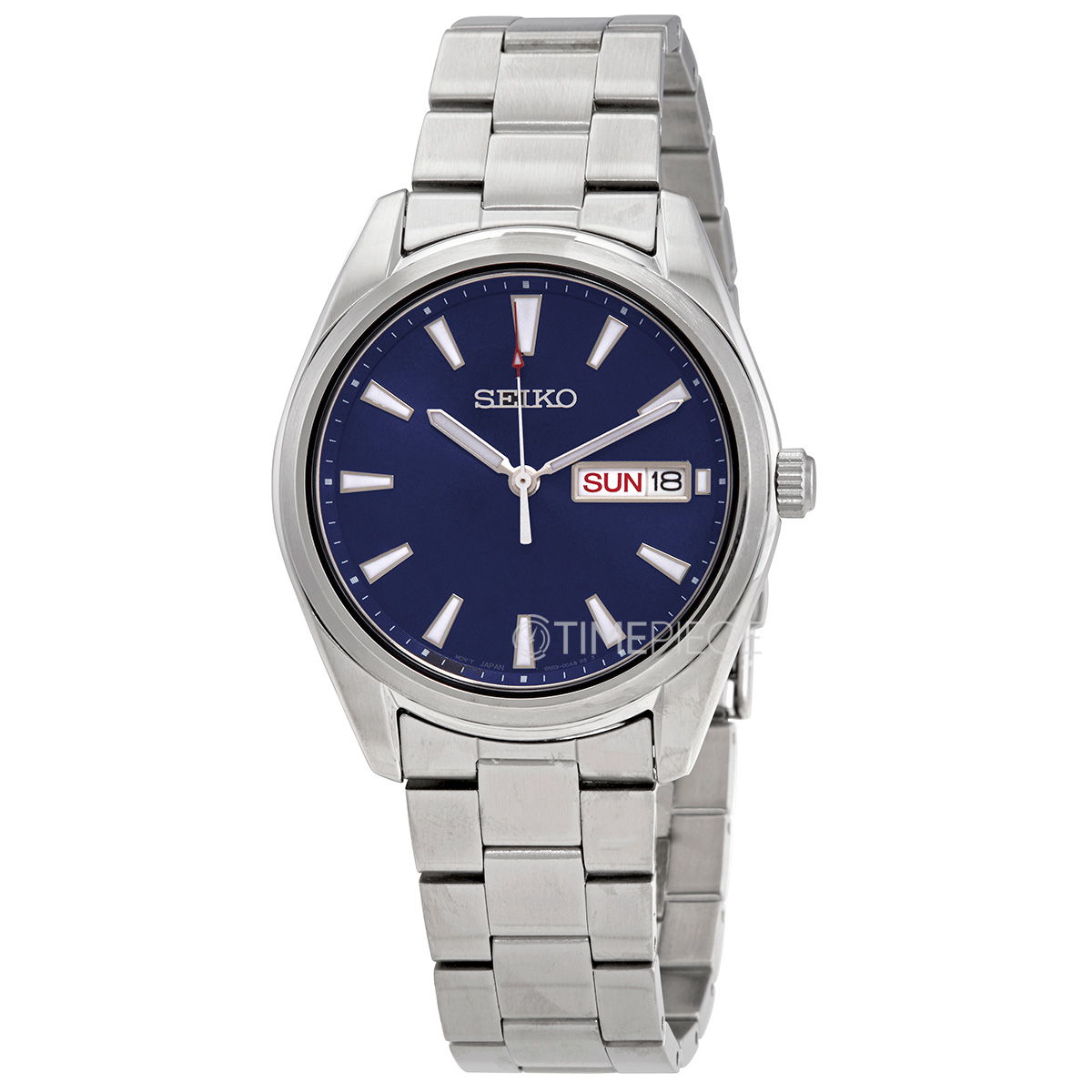 Seiko Quartz Blue Dial Stainless Steel Mens Watch SUR341P1