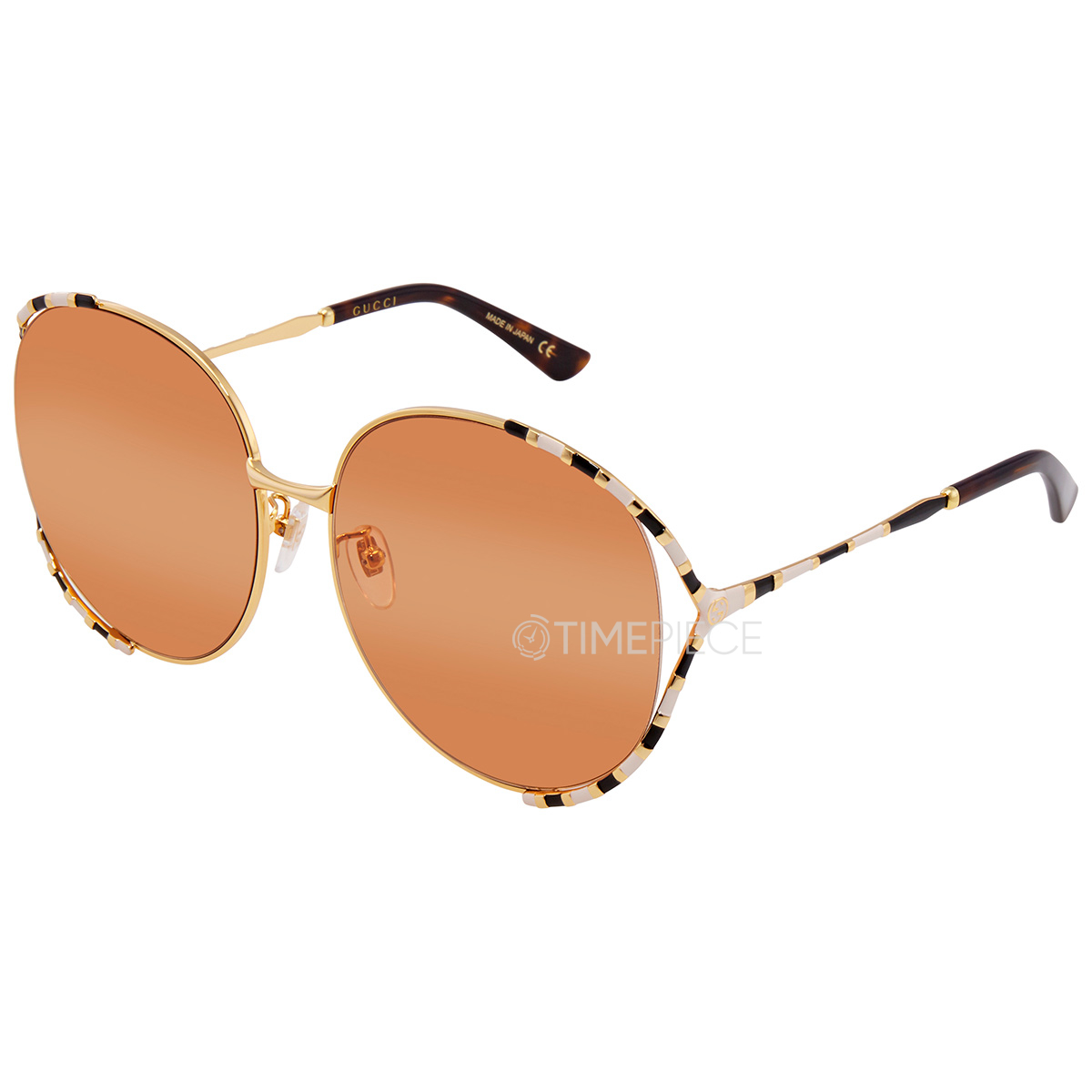 Gucci Orange Gradient Round Ladies Sunglasses GG0595S 007 64