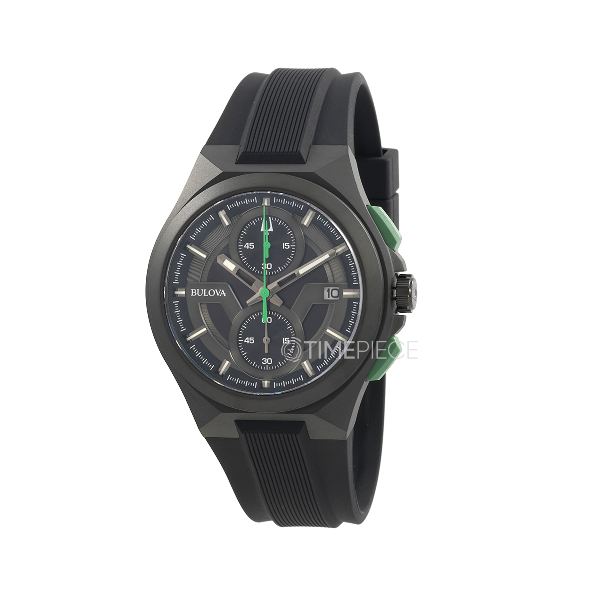 Bulova Maquina Chronograph Quartz Black Dial Mens Watch 98B381