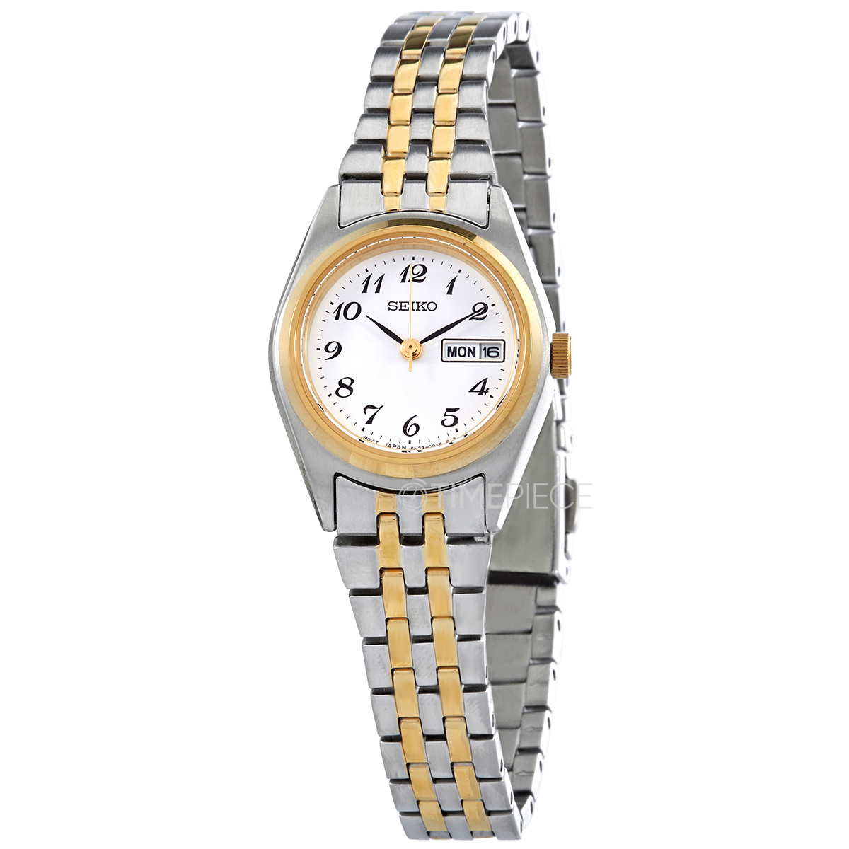 Seiko Essential Quartz White Dial Two-tone Ladies Watch SUR438