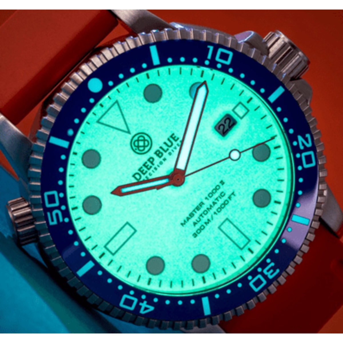 Deep Blue Diver 1000 Automatic Blue Dial Mens Watch DVR402BLUEFULLLUME