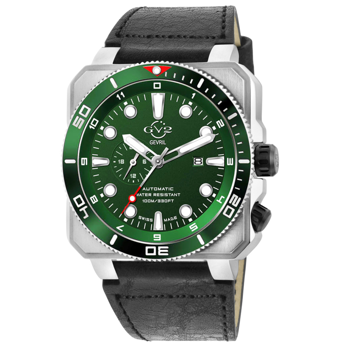 GV2 by Gevril XO Submarine Automatic Green Dial Mens Watch 4556