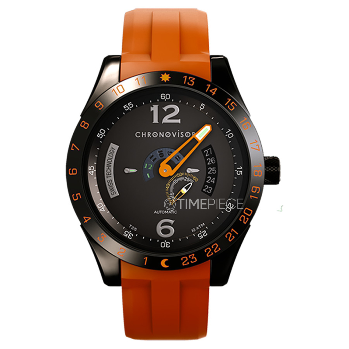 Chronovisor Pioneer Automatic Black Dial Mens Watch CVNM6102-R-OR