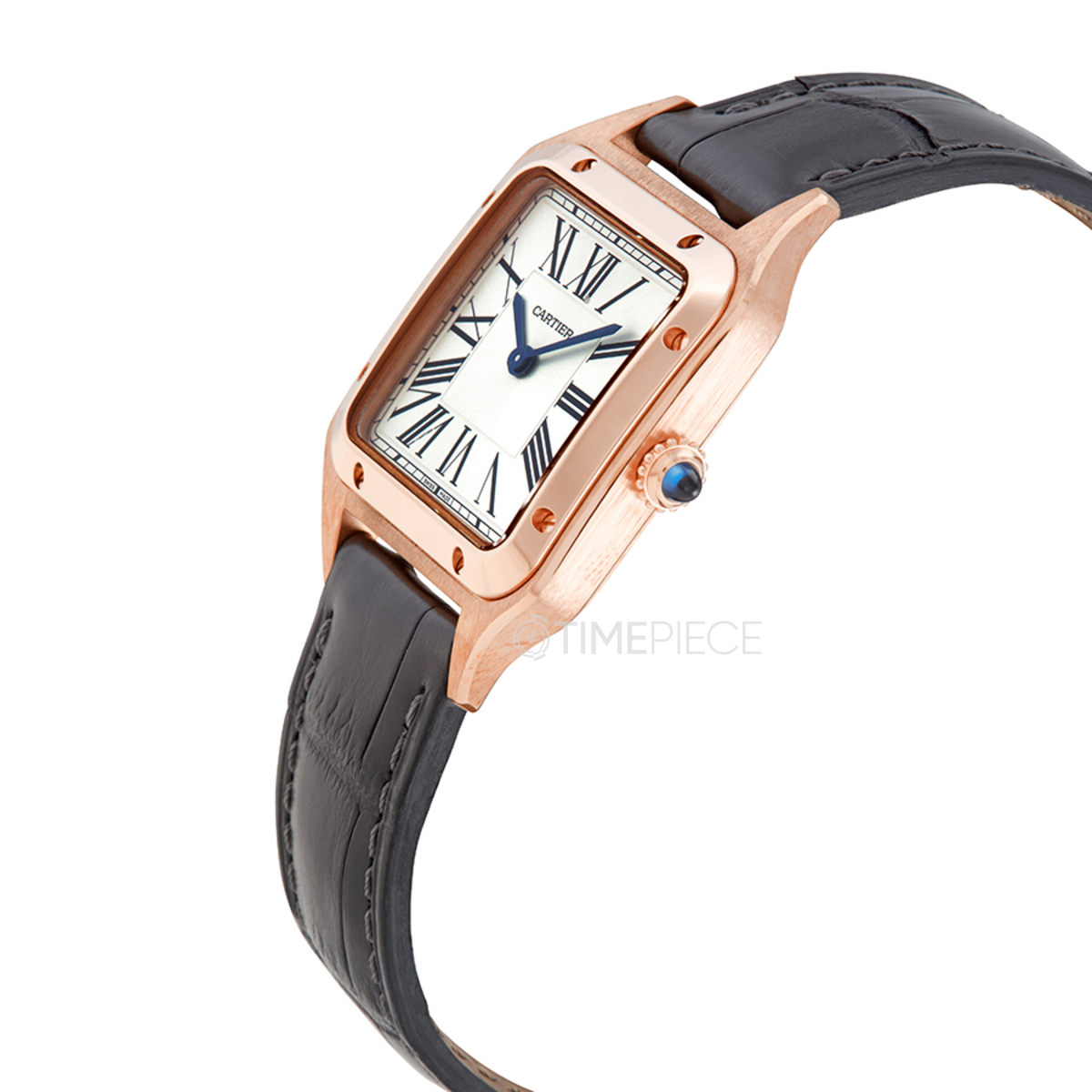 Cartier Santos-Dumont Silver Dial 18kt Rose Gold Ladies Watch WGSA0022