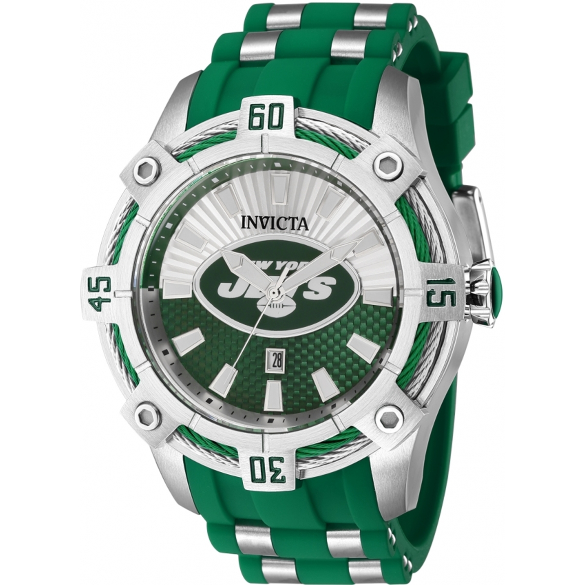 Invicta NFL New York Jets Quartz Green Dial Mens Watch 43325