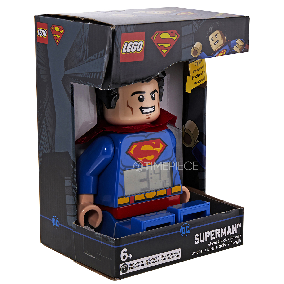 Lego Red/Blue Superman Alarm Clock